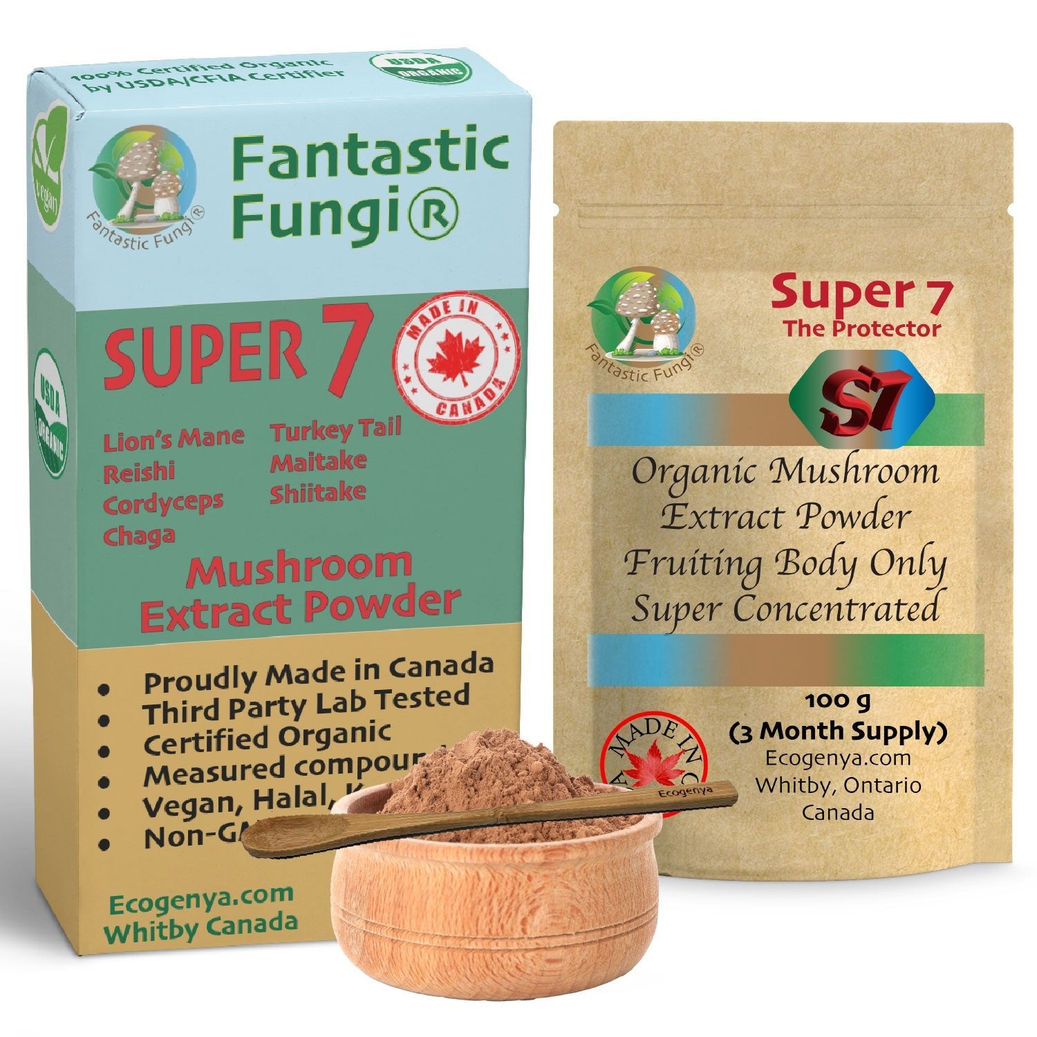 Fantastic Fungi Super 7 Mushroom Nutrient Extract Powder – Ecogenya